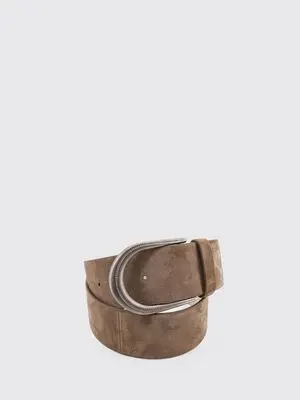 Brunello Cucinelli Suede Calfskin Belt - Mud