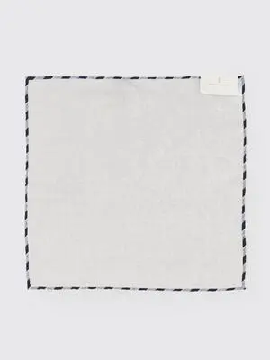 Brunello Cucinelli Bicolour Striped Silk Pocket Square - Beige