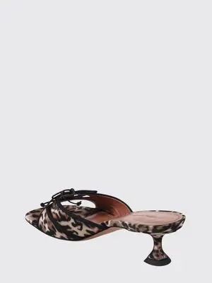 Amina Muaddi Eleonora Animalier Satin Mules