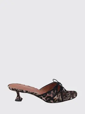 Amina Muaddi Eleonora Animalier Satin Mules