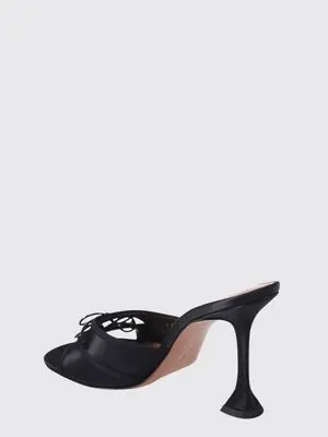Amina Muaddi Eleonora Satin Mules With High Spool Heel
