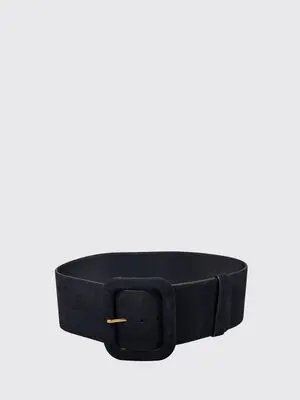 Ami Adjustable Suede Calfskin Belt - Black