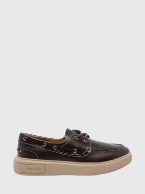 Bally Smooth Calfskin Boat Shoes With Embossed Logo - Brown