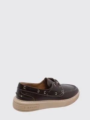 Bally Smooth Calfskin Boat Shoes With Embossed Logo