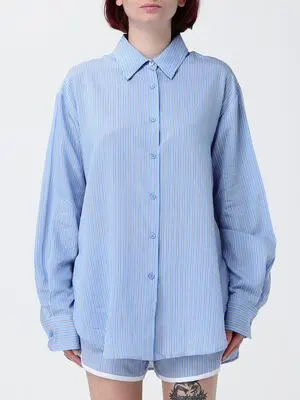 THE FRANKIE SHOP Striped Relaxed Fit Shirt With Balloon Sleeves