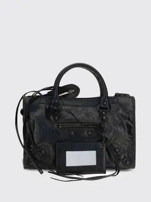 Balenciaga Balenciaga Le City Small Arena Leather Handbag With Studs And Shoulder Strap Black
