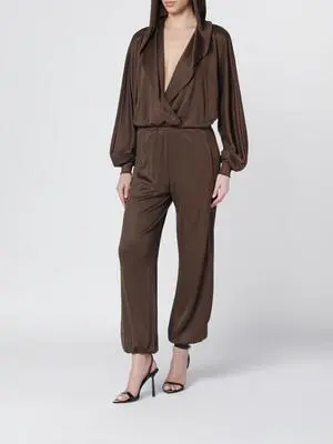 Andamane Slim Fit Hooded Jersey Jumpsuit - Brown