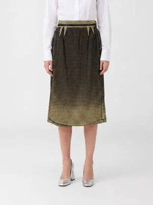 MAISON MARGIELA Flared Check Virgin Wool Midi Skirt