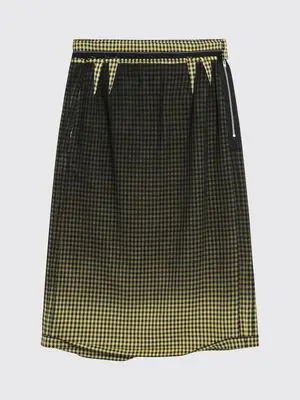 MAISON MARGIELA Flared Check Virgin Wool Midi Skirt