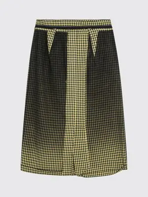 MAISON MARGIELA Flared Check Virgin Wool Midi Skirt