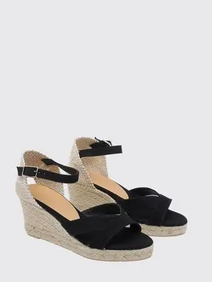 CastaÑer Bruna Mid-wedge Canvas Espadrilles With Adjustable Ankle Strap