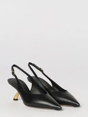 FERRAGAMO Calfskin Slingback Court Shoes - Black