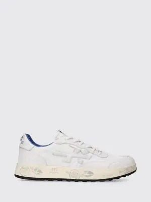 Premiata Nous Suede And Mesh Low-top Sneakers With Applied Logo