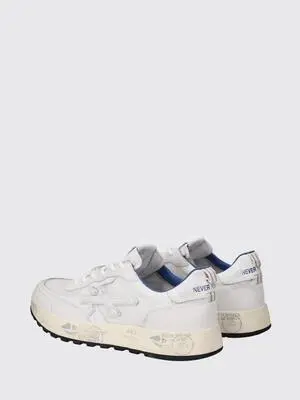 Premiata Nous Suede And Mesh Low-top Sneakers With Applied Logo