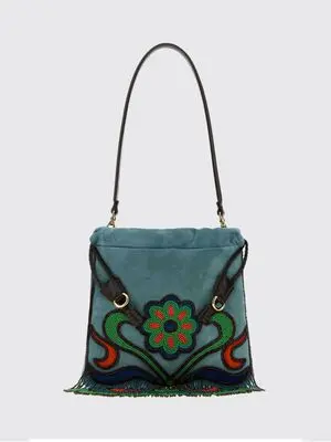 Etro Kalispera Mini Bag In Suede With Floral Embroidery