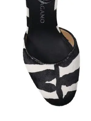 FERRAGAMO Pony Hair Zebra Print Stiletto Pumps