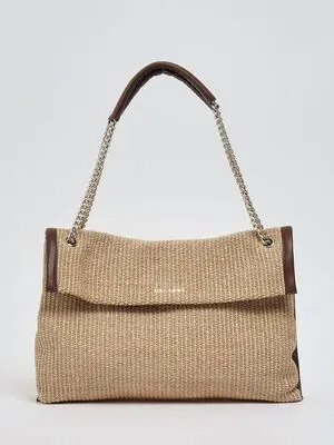 Orciani Woven Shoulder Bag With Chain Strap