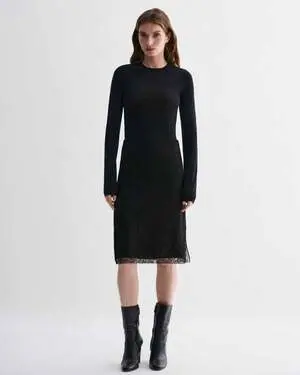 Veronica De Piante Nola Lace Midi Skirt - Black