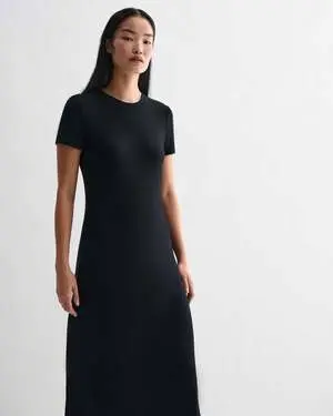 Veronica De Piante Harper Dress In Stretch Viscose Jersey - Black