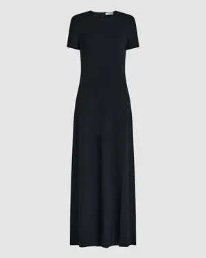 Veronica De Piante Harper Dress In Stretch Viscose Jersey - Black