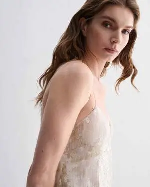 Veronica De Piante Aya Sequin Lace Slip Dress