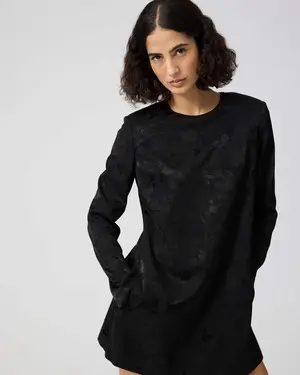 Veronica De Piante Carlota Long Sleeve Jacquard Mini Dress