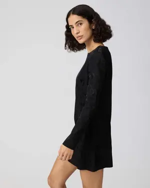 Veronica De Piante Carlota Long Sleeve Jacquard Mini Dress