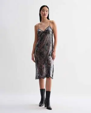 Veronica De Piante Aya Lace Sequined Slip Dress