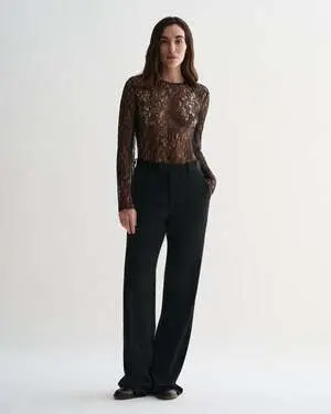 Veronica De Piante Isabel Lace Top - Black