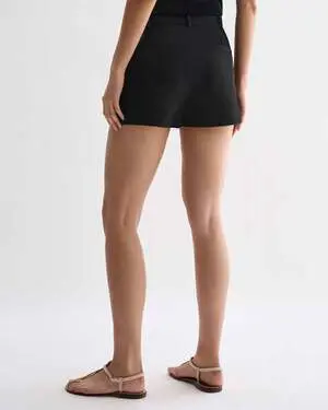 Veronica De Piante Silk Twill Tailored Shorts - Black