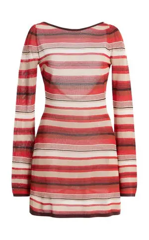 SIR. Coastline Striped Mini Dress - Red