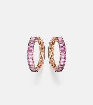 Shay Jewelry 18kt Rose Sapphire And Amethyst Hoop Earrings - Gold