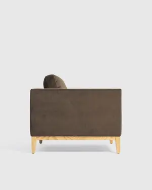 Quince Performance Velvet Accent Chair With Solid Oak Base