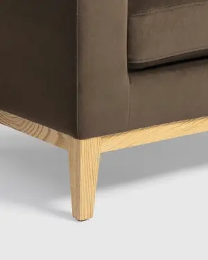 Quince Performance Velvet Accent Chair With Solid Oak Base