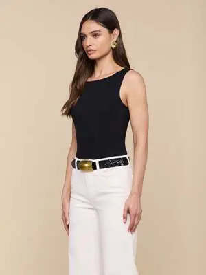 L'Agence Riza Boatneck Bodysuit - Black