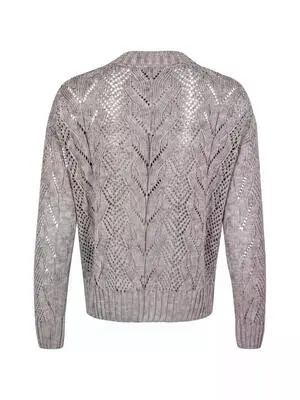 D.exterior Pointelle Knit V-neck Sweater