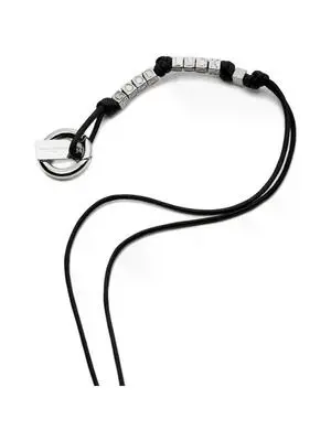 MAISON MARGIELA Knotted Cord Letter Bead Keyring - Black