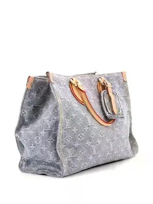 LOUIS VUITTON Onthego Mm Monogram Denim Tote Bag