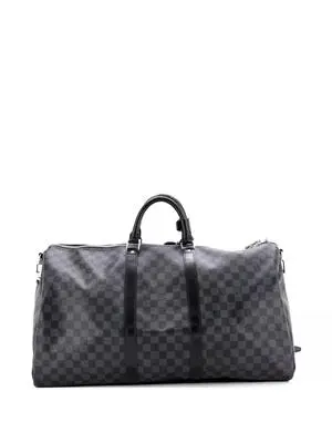 LOUIS VUITTON Keepall Bandouliere 55 Travel Bag - Black