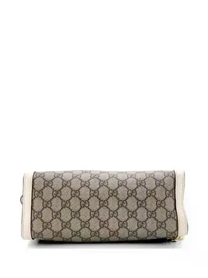 Gucci Padlock Chain Tote Gg Coated Canvas With Leather Small Shoulder Bag - Brown