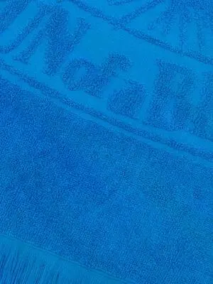 SUN OF A BEACH Fringed Logo-embossed Towel