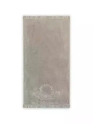 SUN OF A BEACH Logo-embossed Fringed Beach Towel - Grey