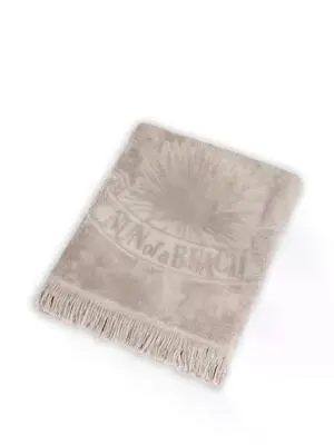 SUN OF A BEACH Logo-embossed Fringed Beach Towel