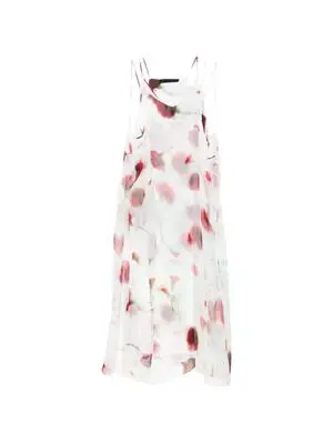 ALAINPAUL Carnation-print Silk Dress