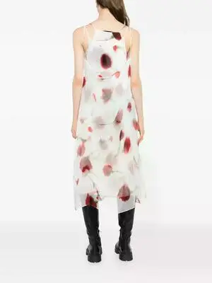 ALAINPAUL Carnation-print Silk Dress