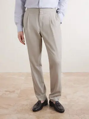 Mr P. Tapered Wool Suit Trousers