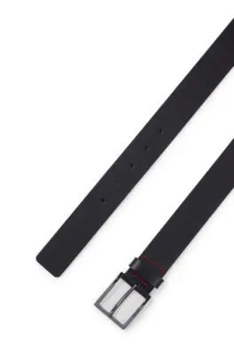 Hugo Leather Belt With Engraved-logo Buckle
