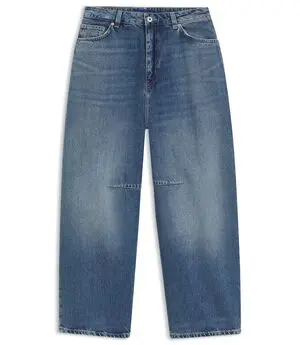 Hugo Barrel-leg Mid-rise Jeans In Indigo Wash