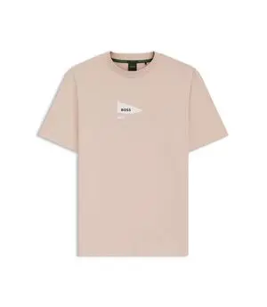 BOSS Regular-fit Photoprint T-shirt In Stretch Cotton