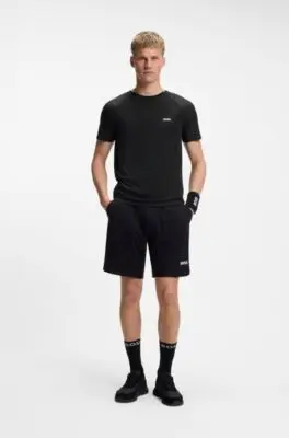 BOSS Active Moisture-wicking T-shirt With Tennis-ball Eming